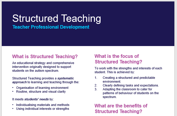 Structured Teaching | Autism CRC